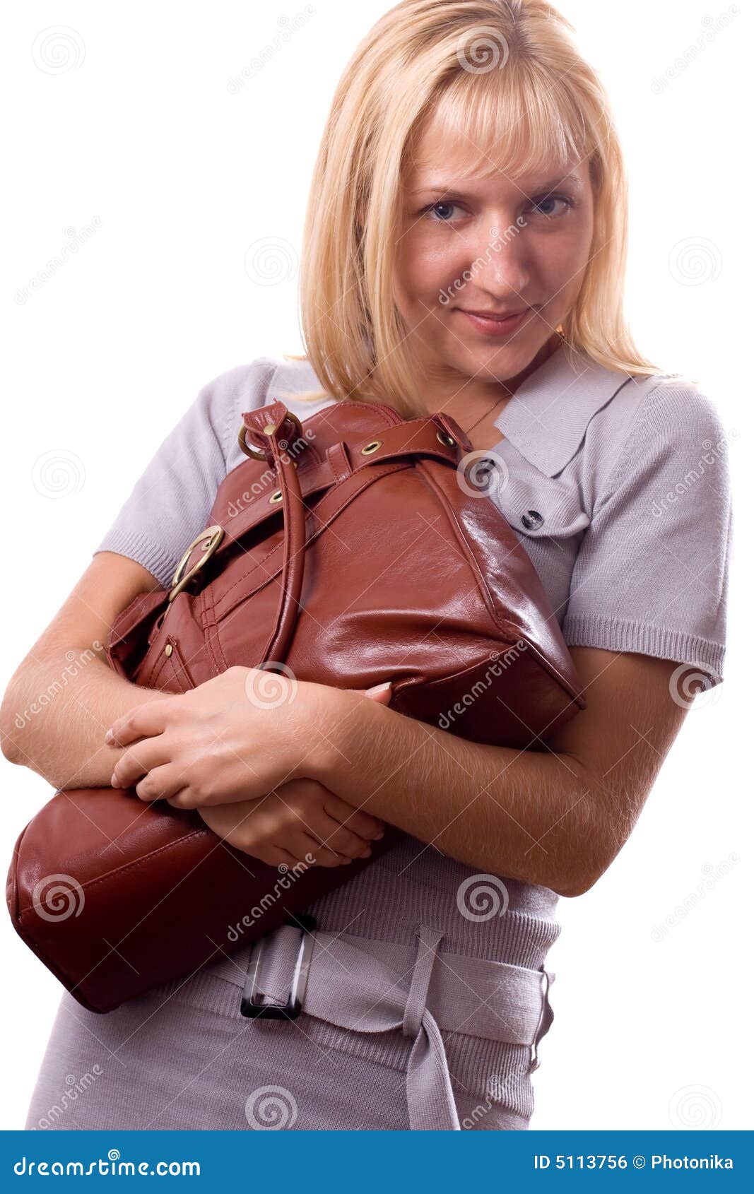 Blonde Woman with Handbag Isolated. #3 Stock Photo - Image of hair ...