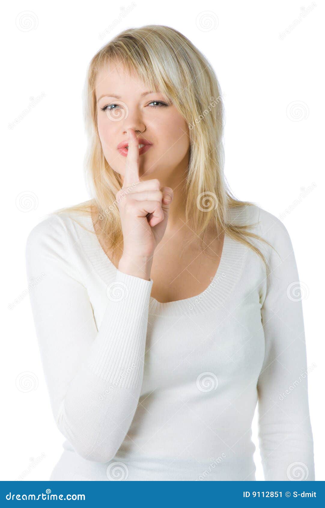 Blonde Woman with Silence Sign Stock Image - Image of model, beautiful ...