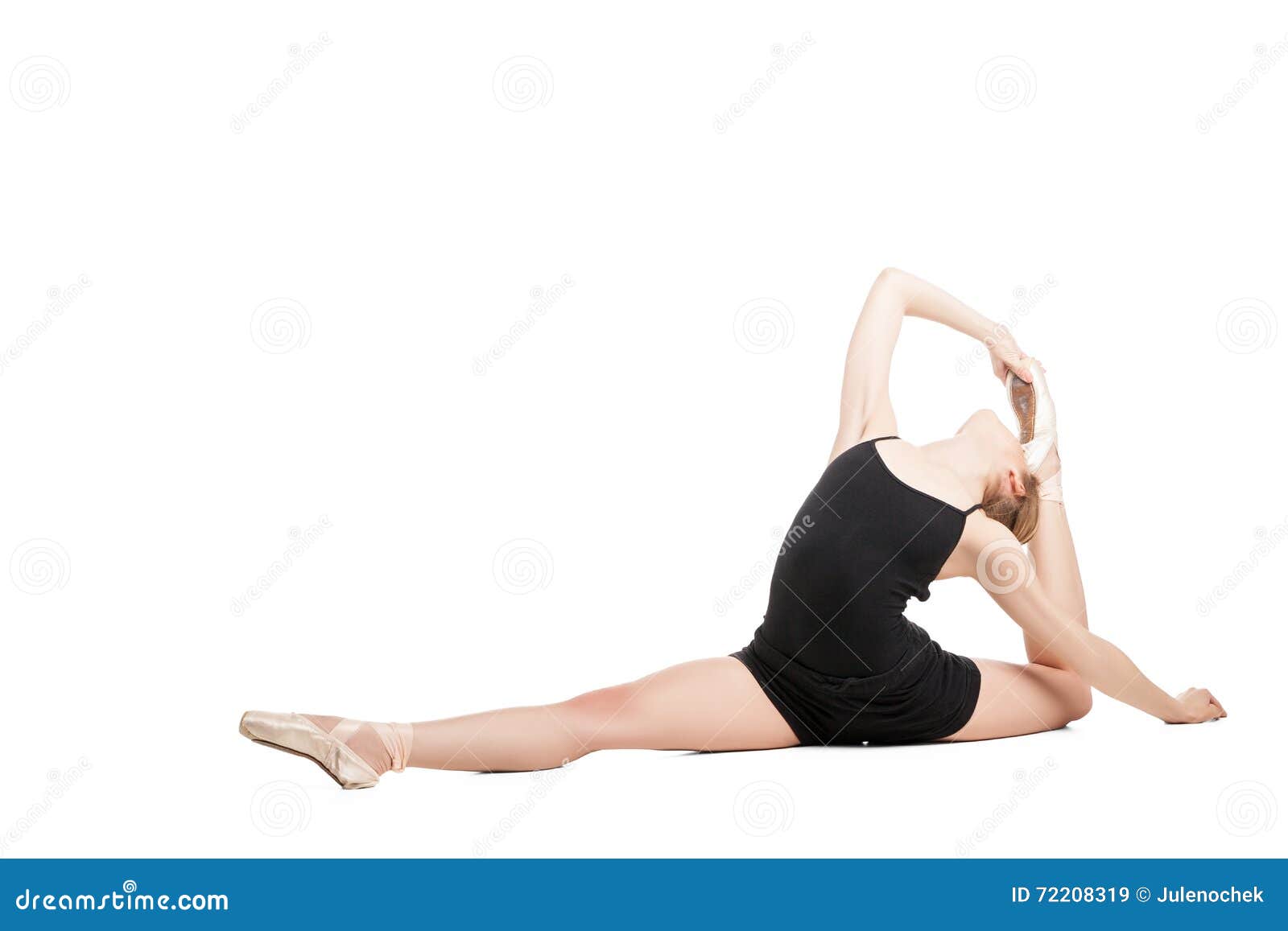Blonde Woman in Split Bending Back Stock Image - Image of horizontal ...
