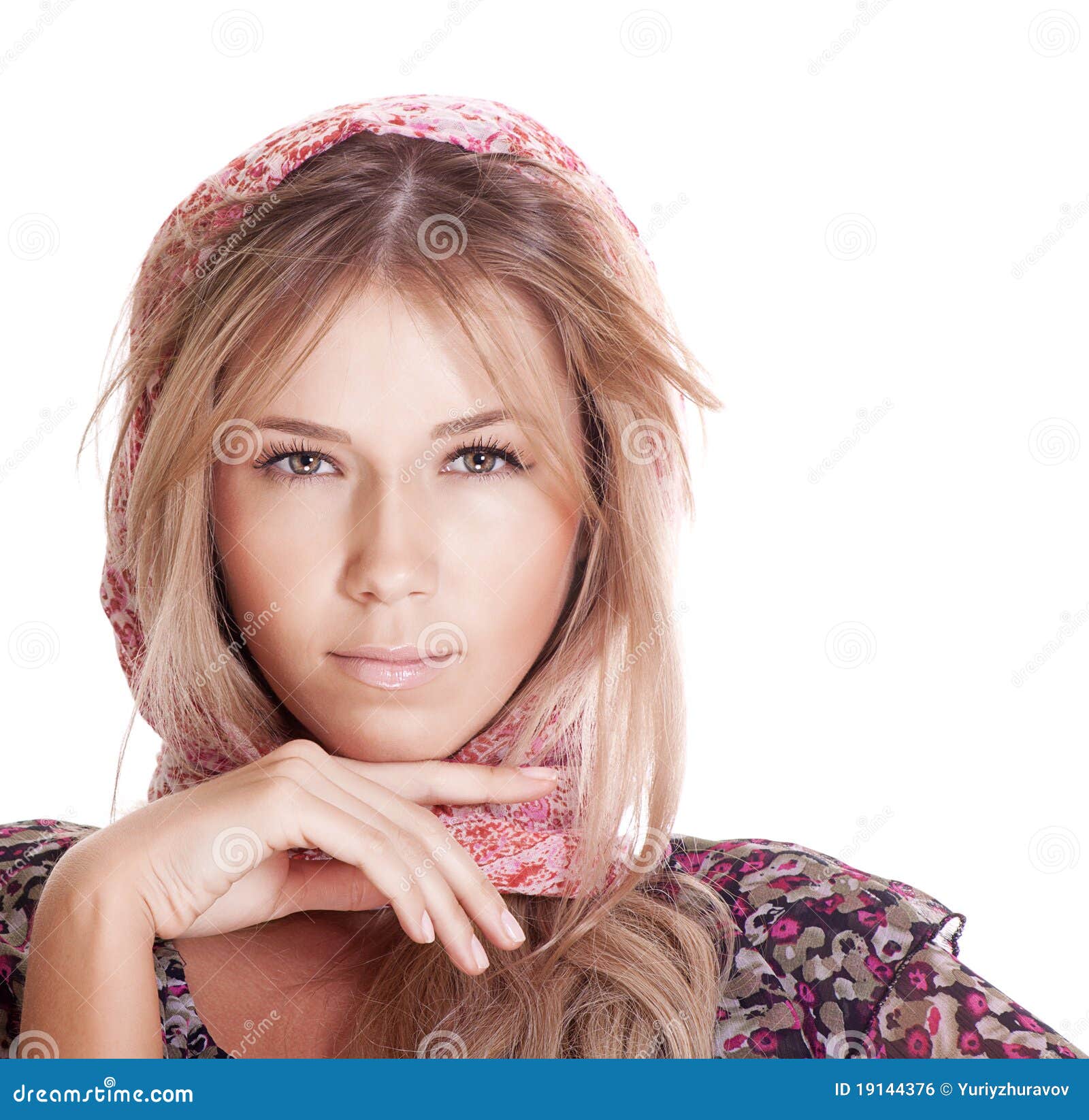 Blonde Woman on White Background Stock Photo - Image of long, casual ...
