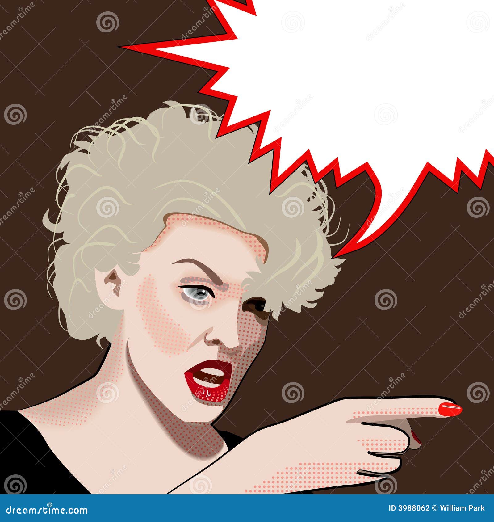 Angry Blonde Woman Comic Book Character Screaming With Caption Stock ...