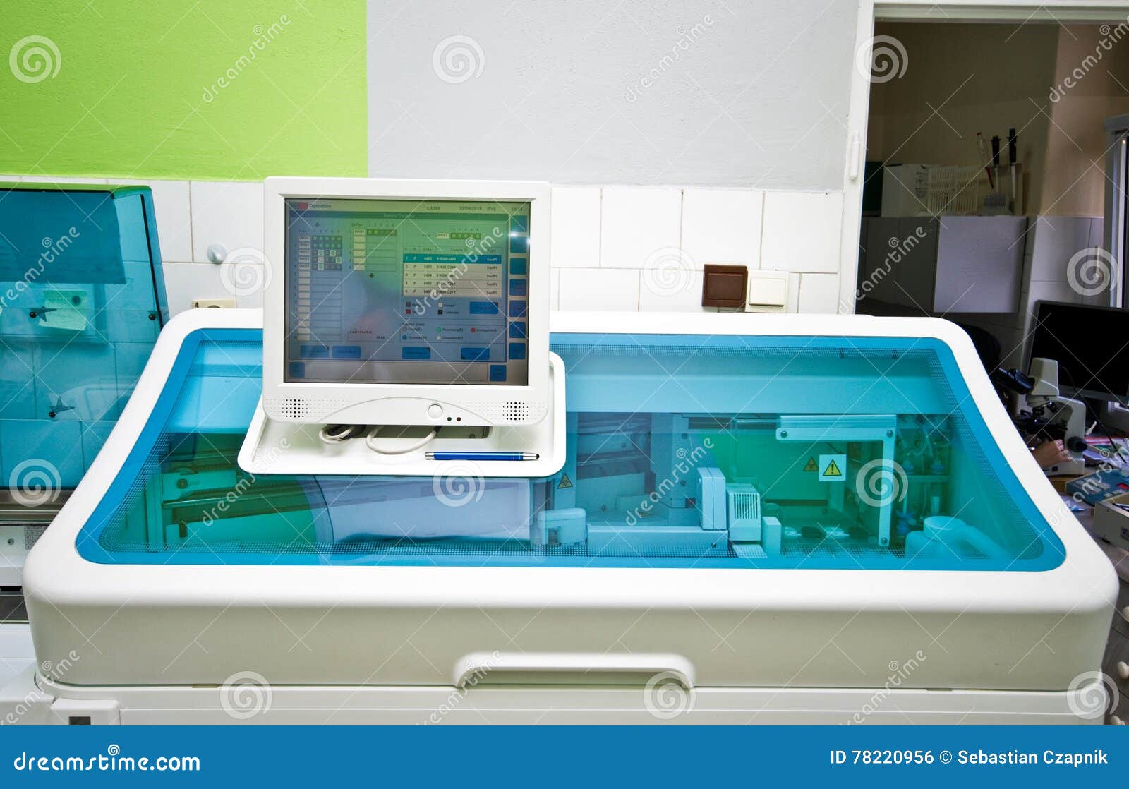 Blood analysis laboratory stock photo. Image of medical - 78220956