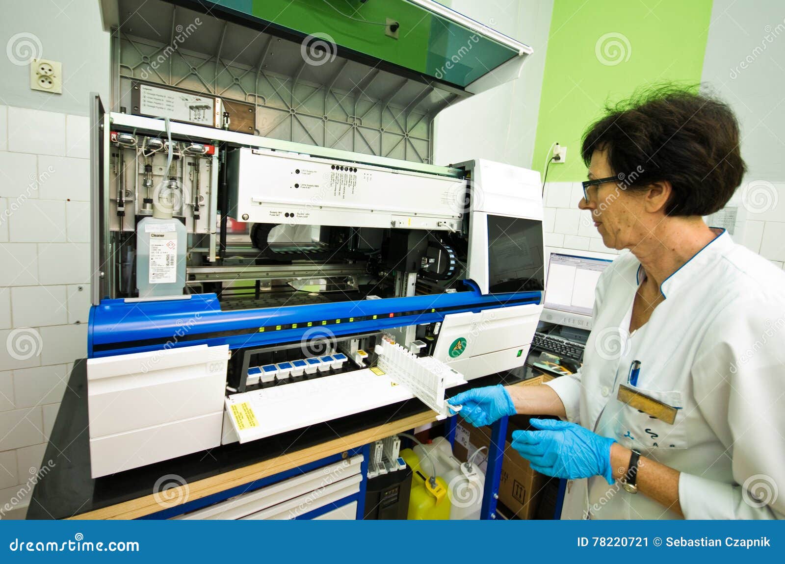 Blood Analysis Machine in Laboratory Stock Image - Image of modern ...