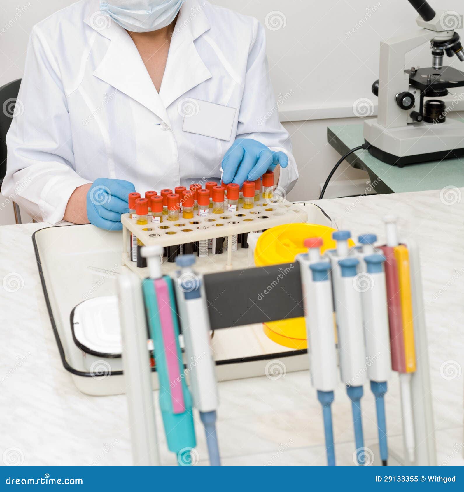 Blood analysis procedure stock image. Image of bacteriological - 29133355