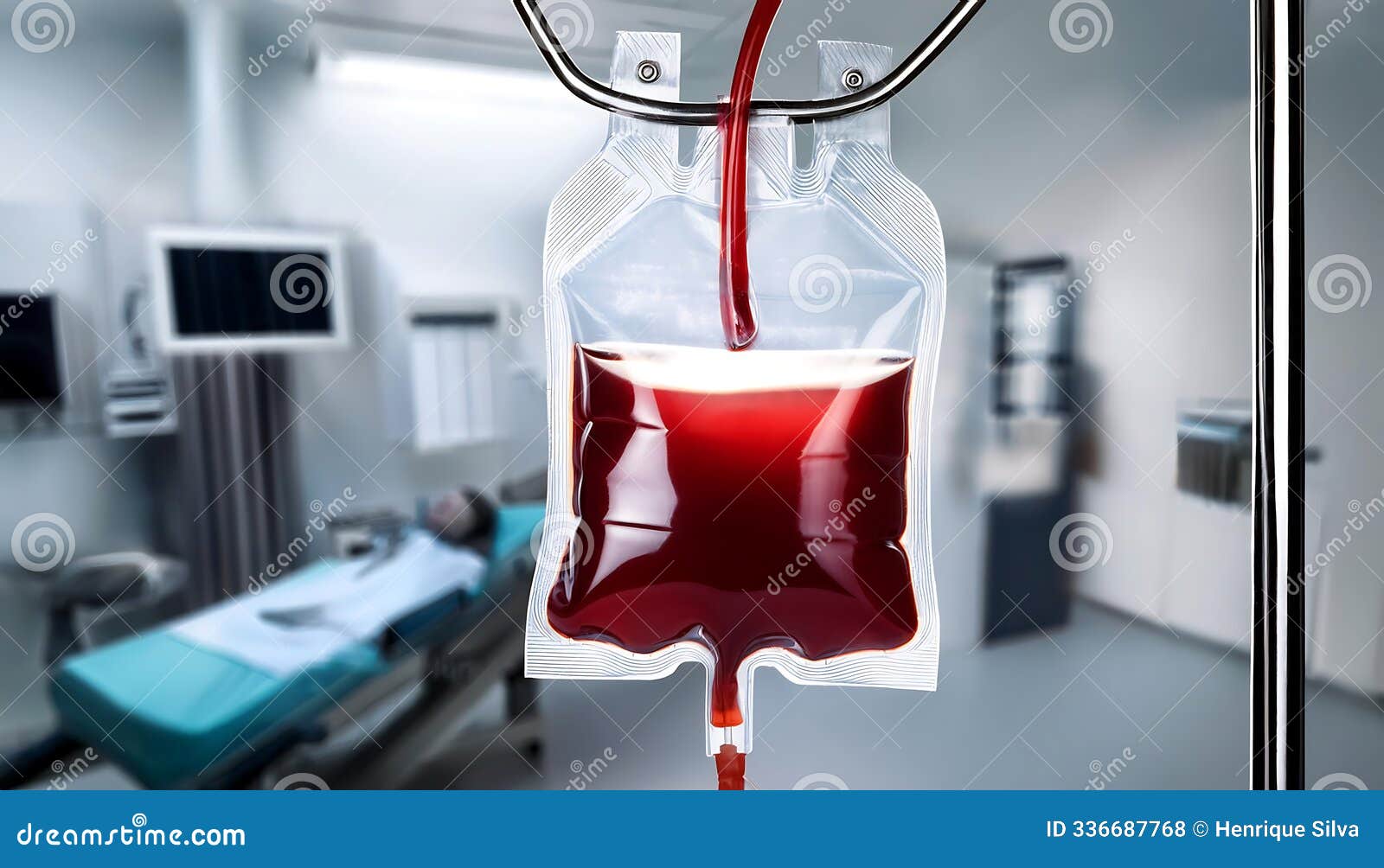 Blood Bag Hanging in a Hospital Scene Stock Photo - Image of ...
