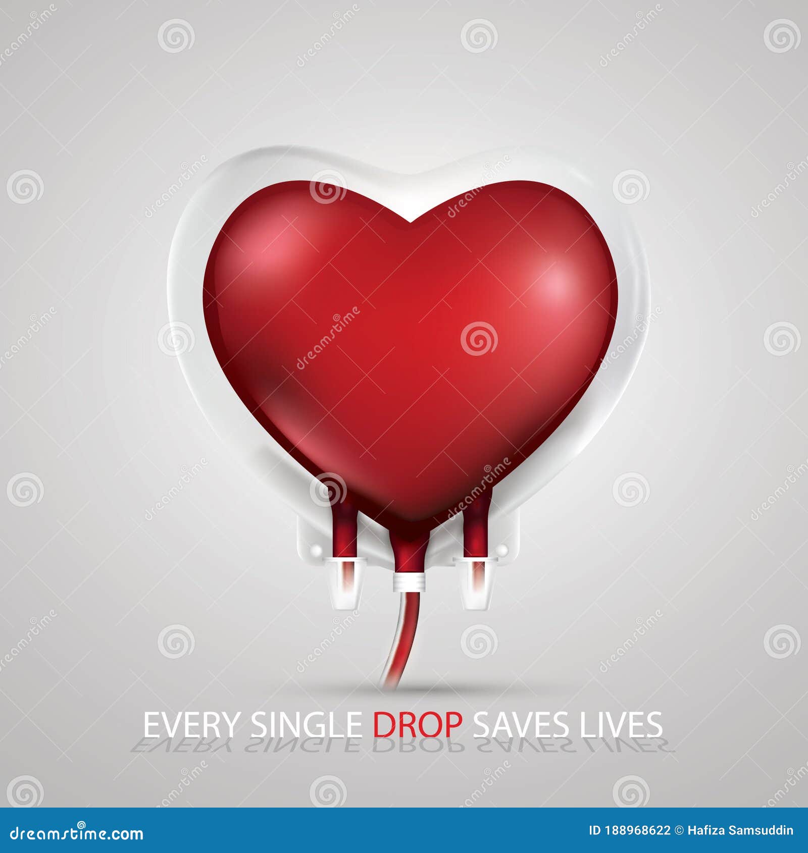 Blood Bag in Heart Shape. Vector Illustration Decorative Design Stock ...