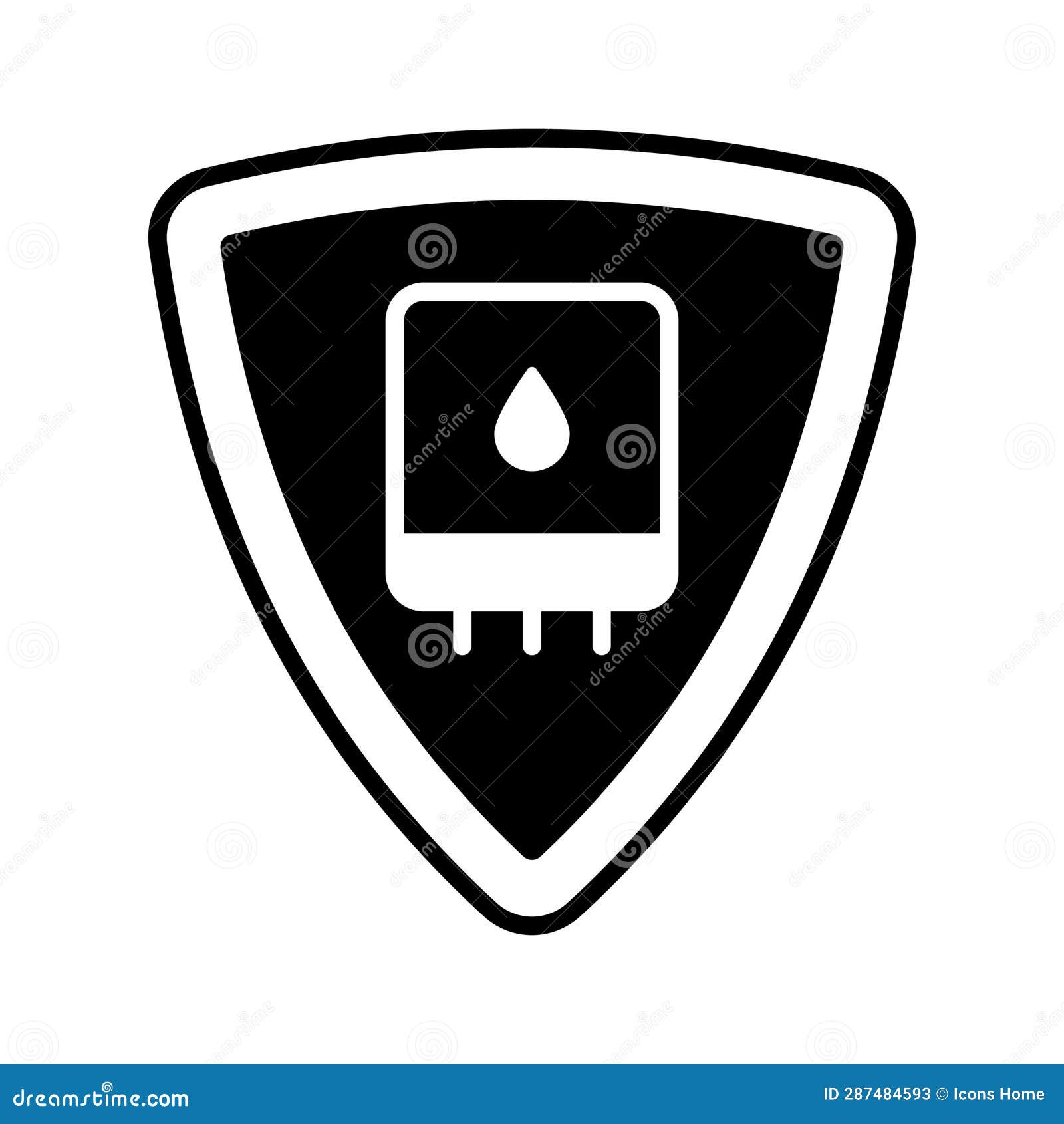 Blood Bag with Protection Shield Showing Concept Icon of Blood Bag ...