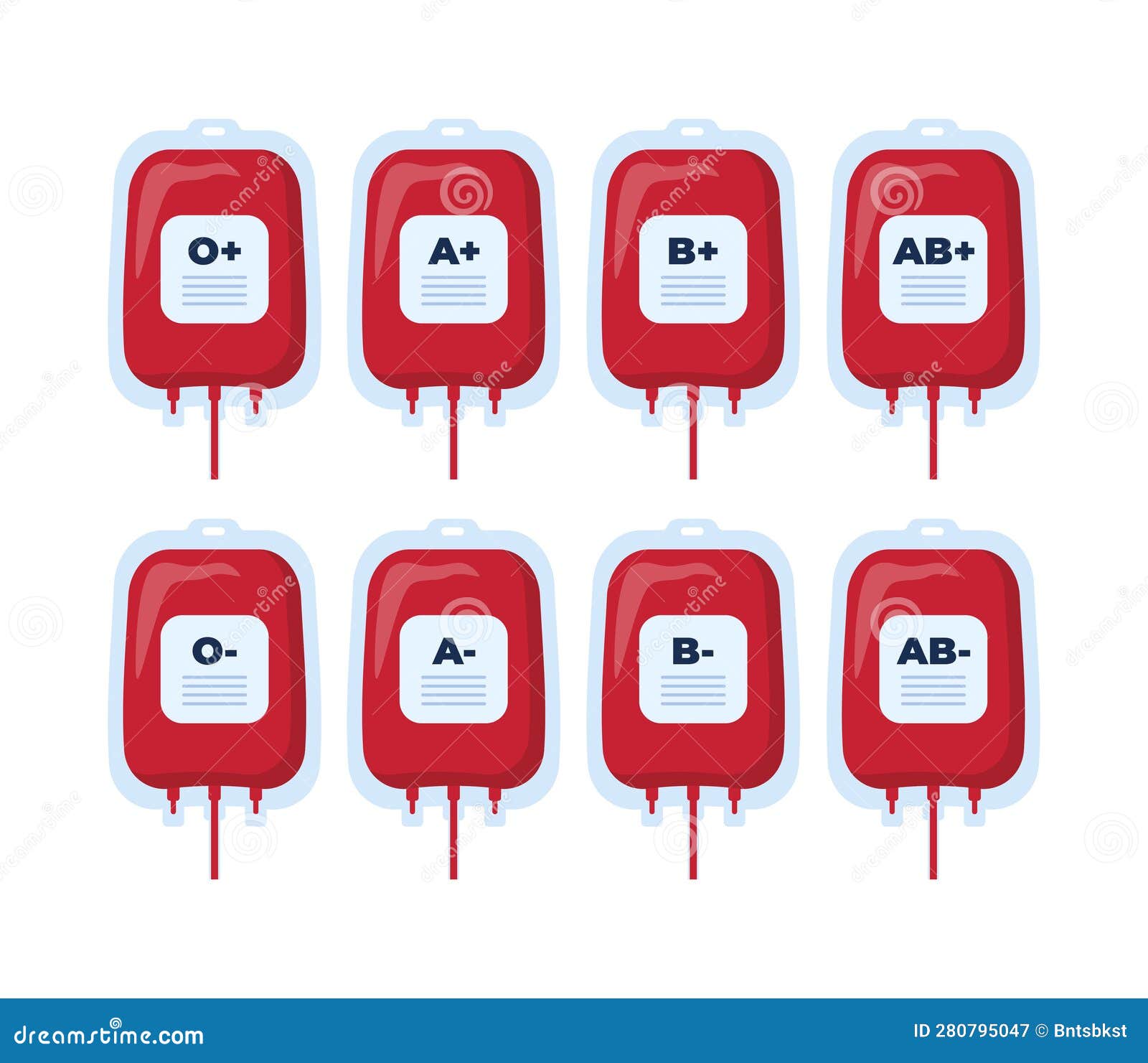 Blood Bags with Blood Types. Blood Group Vector Icons Stock Vector ...