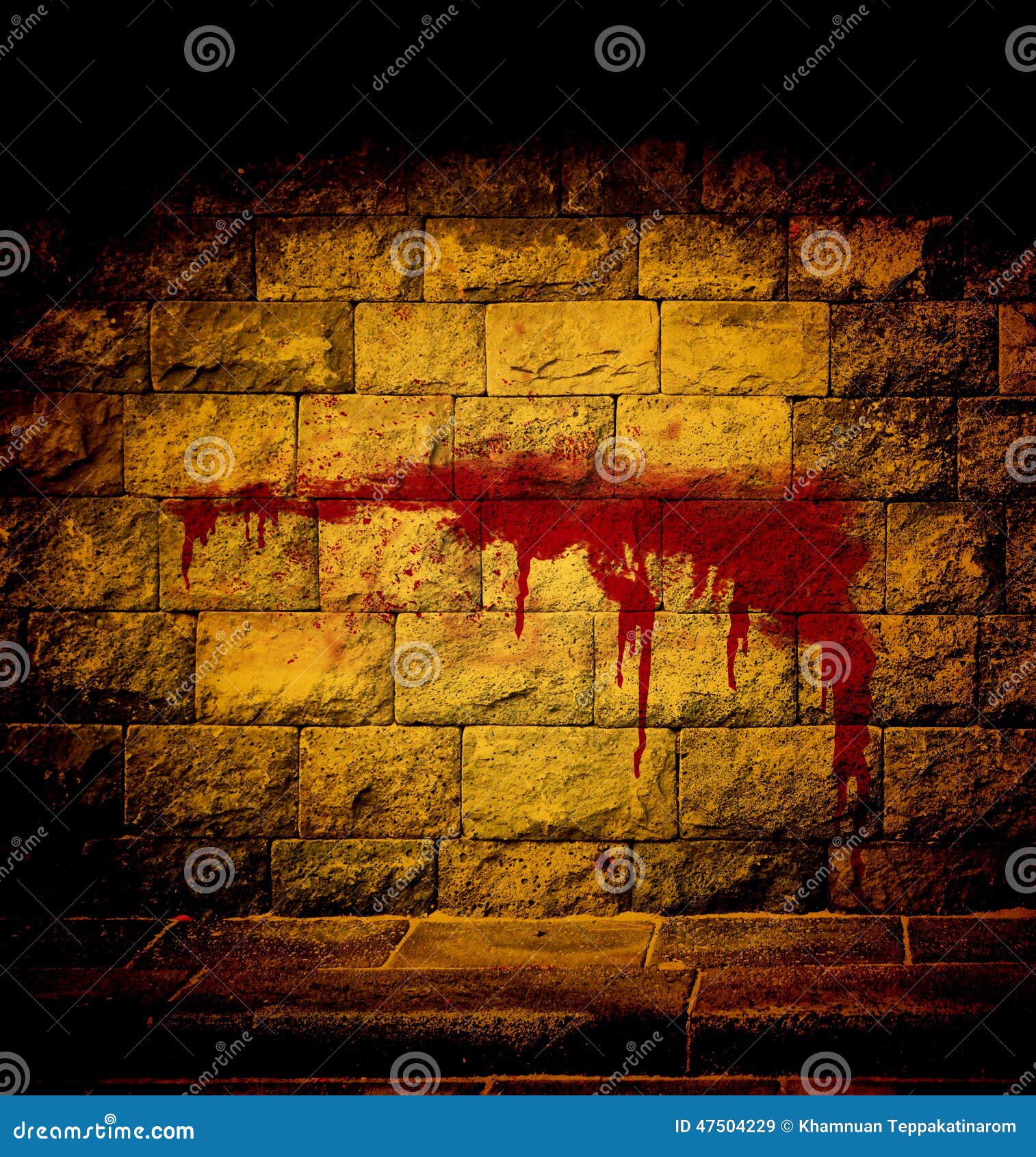Blood on the brick wall stock image. Image of antique - 47504229