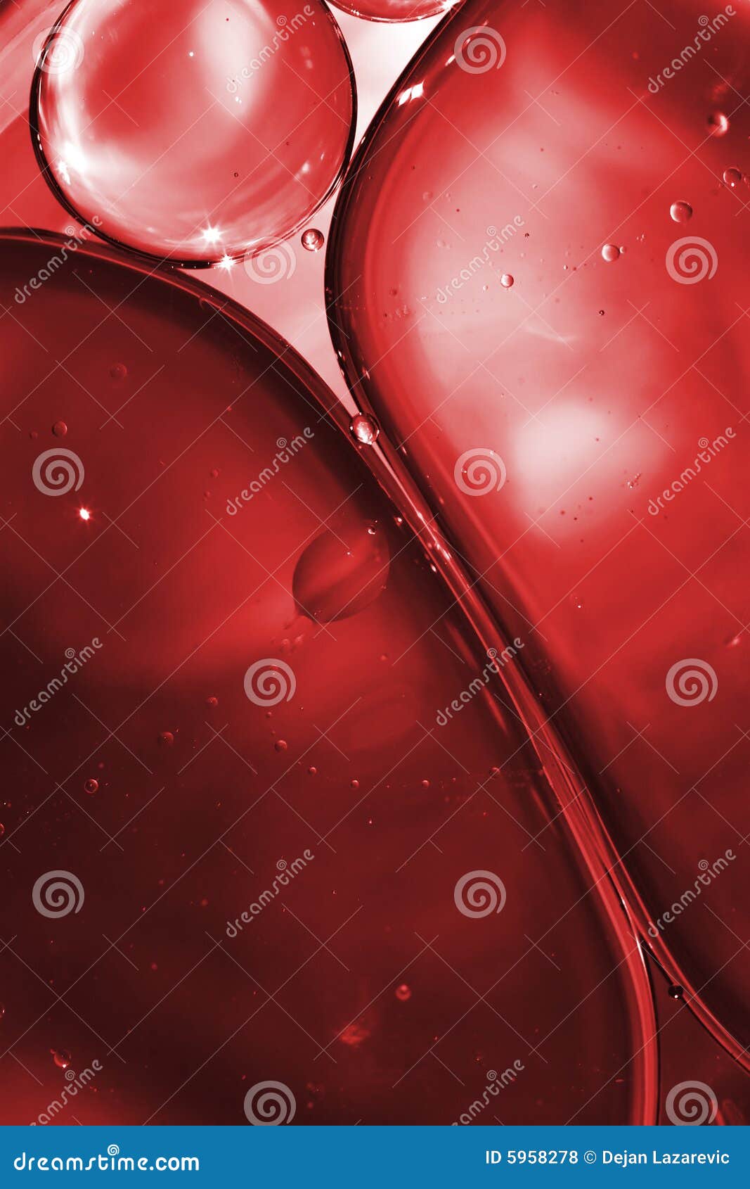 Red Bubbles Of Blood Cells On Blue Background Closeup. Abstraction Of ...