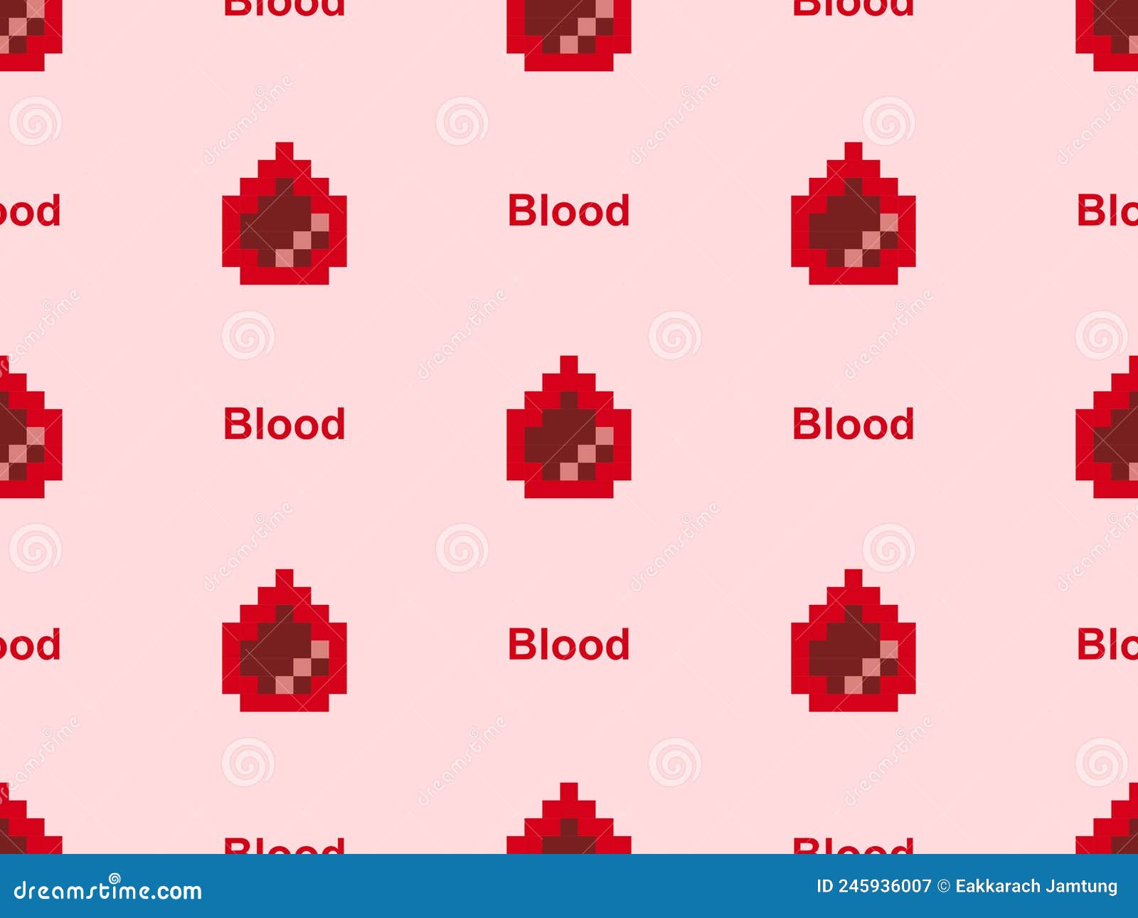 Blood Seamless Pattern on Pink Background.Pixel Style Stock ...
