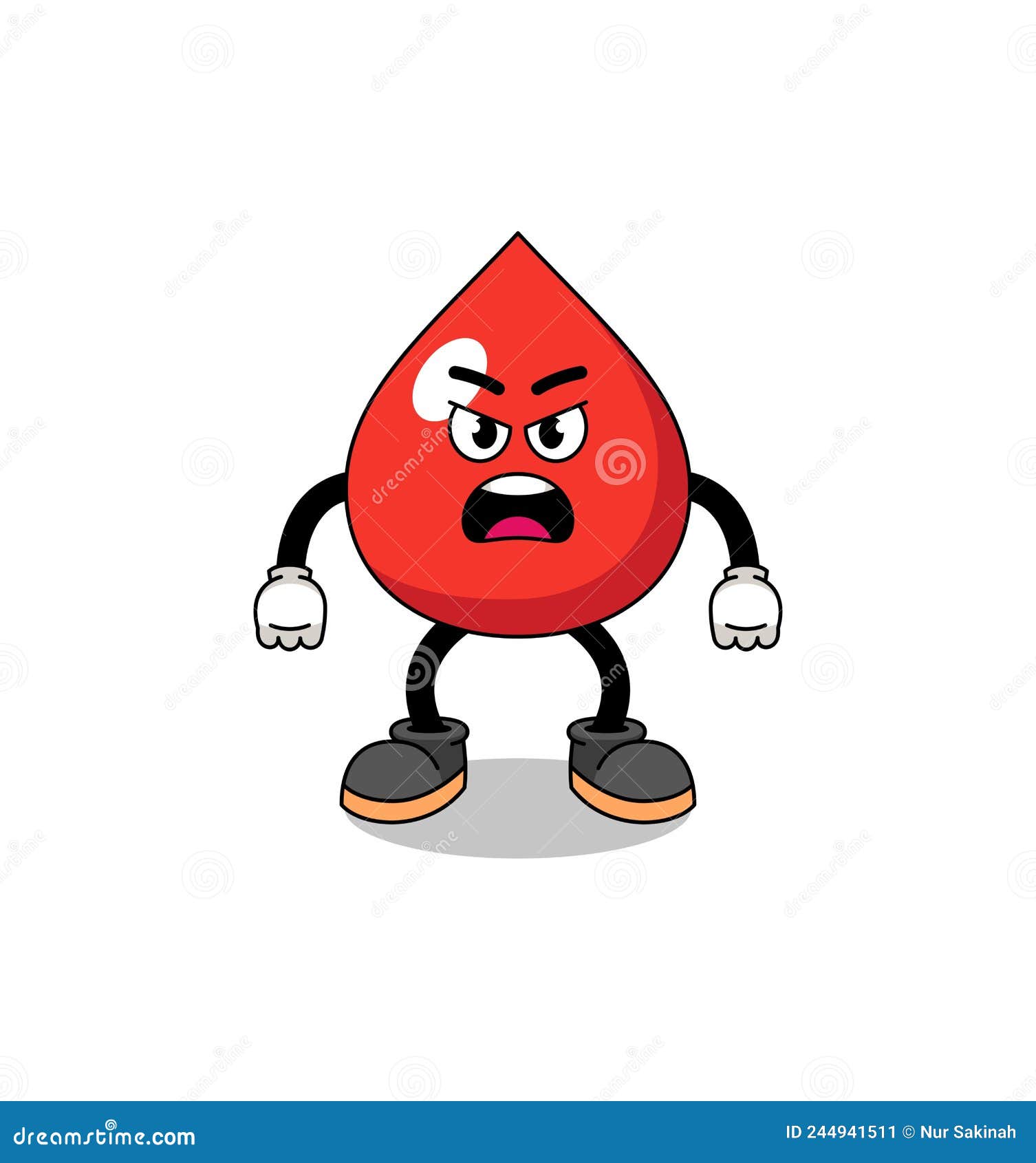 Blood Cartoon Illustration with Angry Expression Stock Vector ...