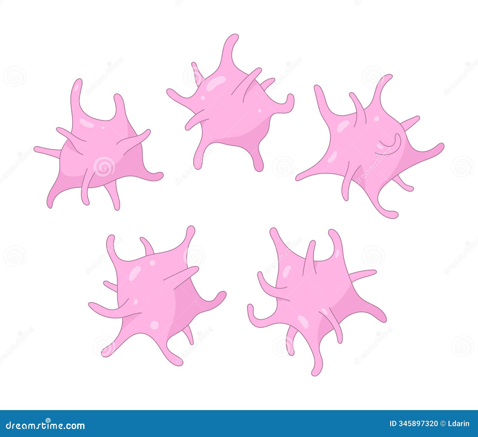 Vector Set of Platelet Cells. Pink Thrombocytes. Stock Illustration ...