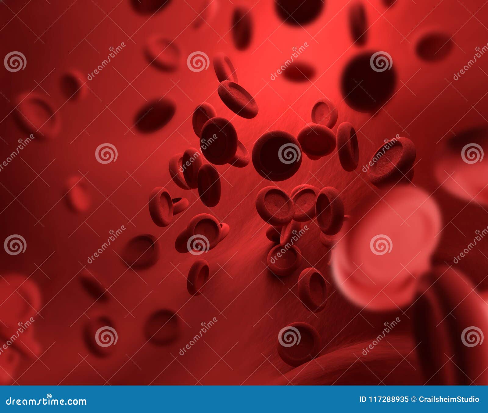 Blood cells 3D rendering stock illustration. Illustration of pathology ...