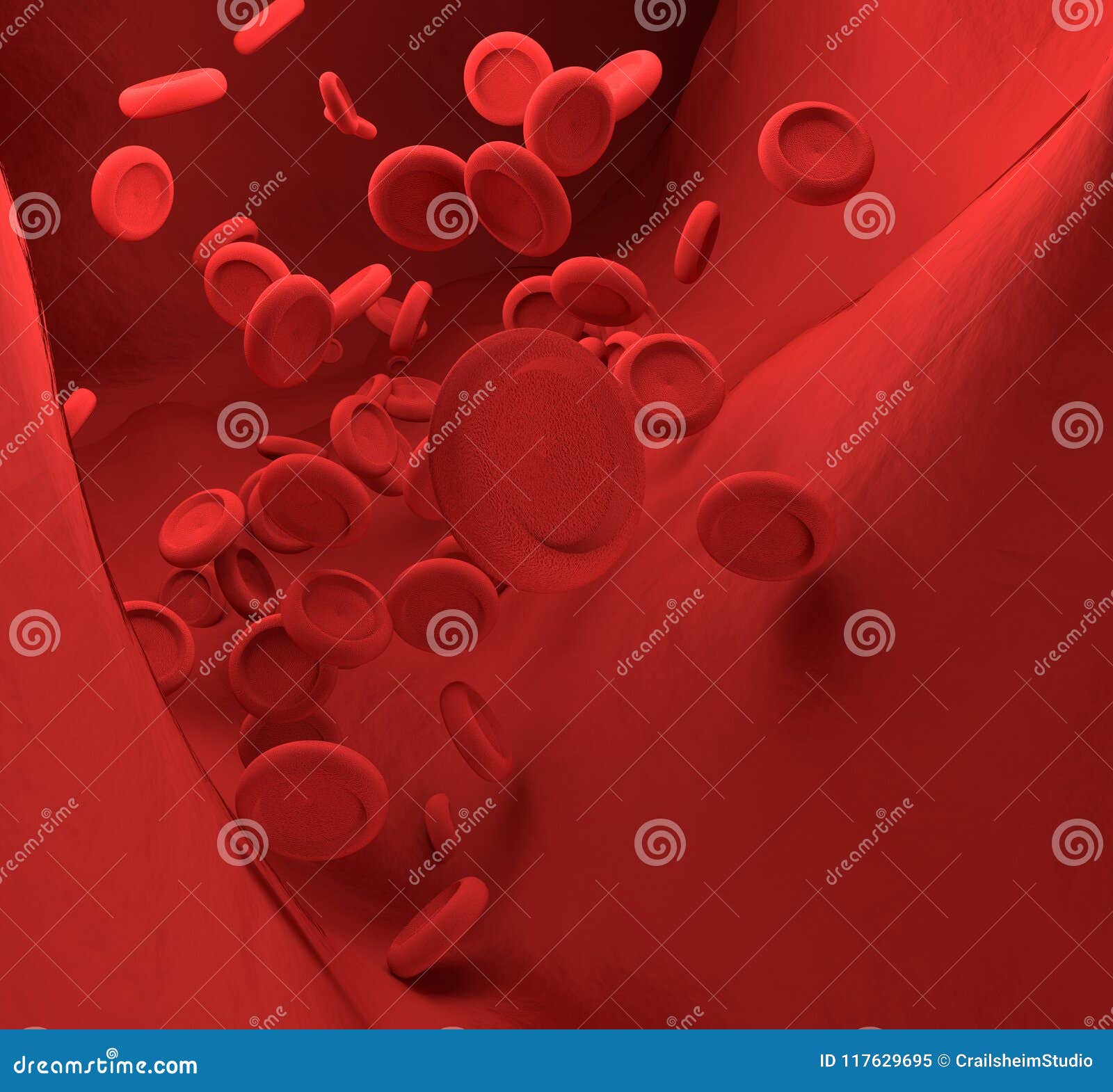 Blood cells 3D rendering stock illustration. Illustration of system ...