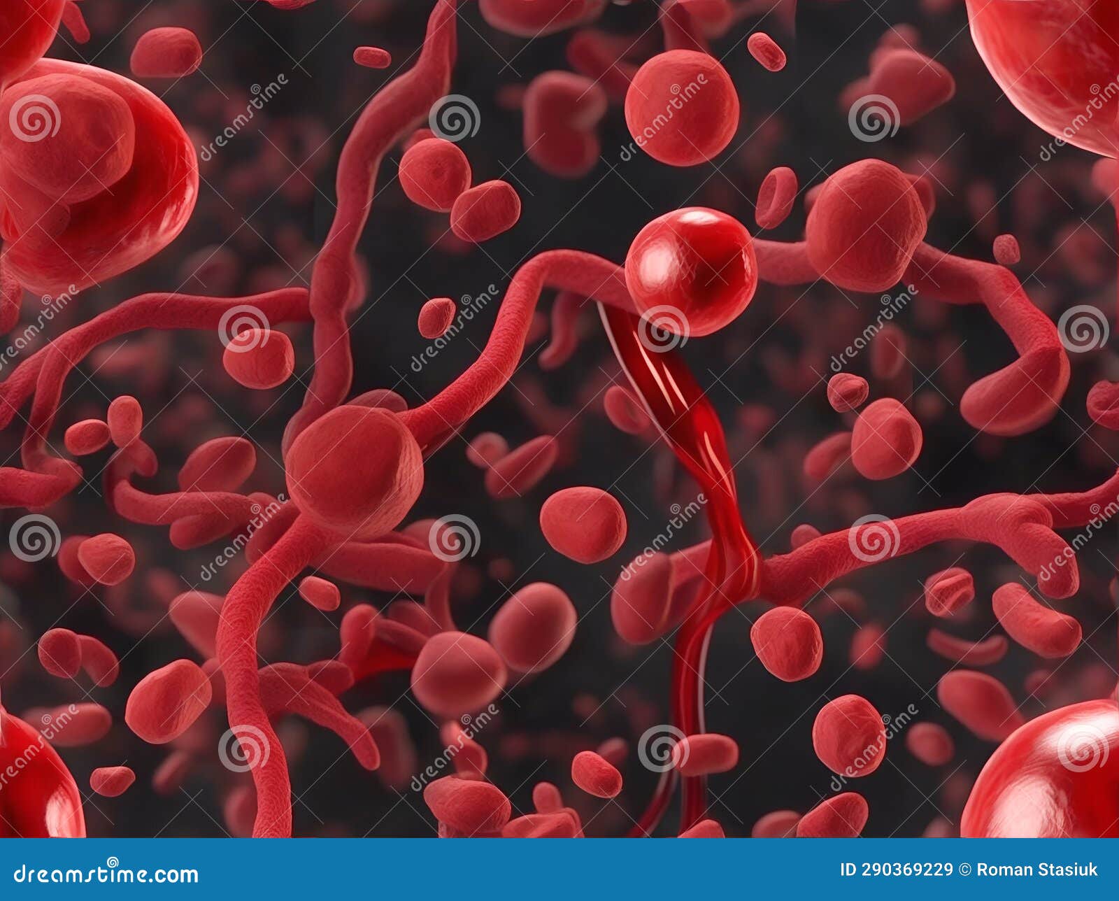 Blood Cells Flowing Gracefully through the Circulatory System. AI ...