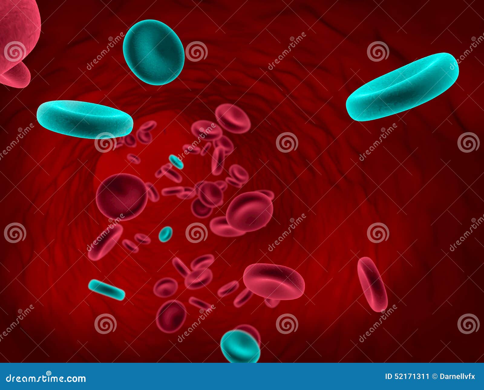 Blood Cells Flowing stock illustration. Illustration of animation ...