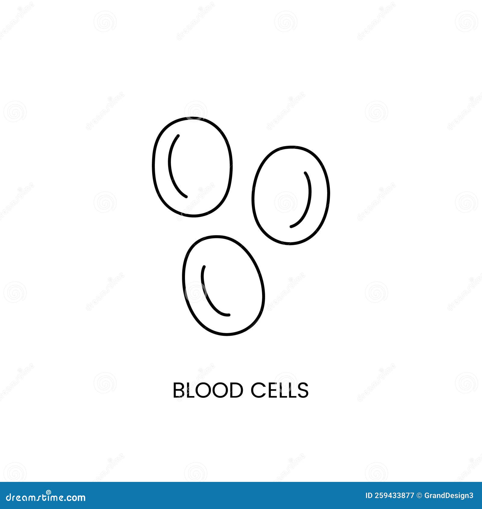 Blood Cells Icon Line in Vector, Biological Material for Laboratory ...