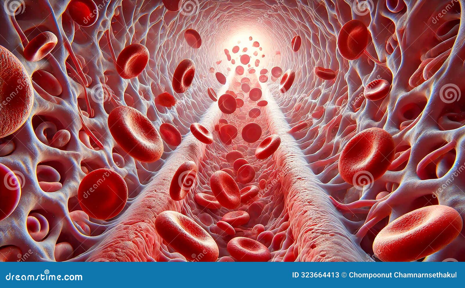 Blood Cells Passing through a Narrow Capillary.red Blood Cells ...