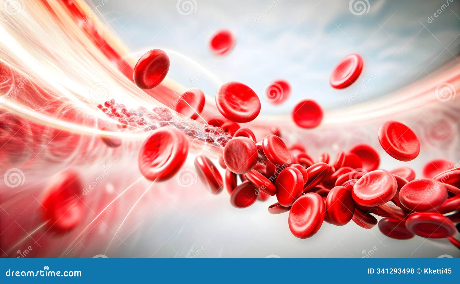 Blood Cells in Red Blood Cell. 3d Rendering Medical Illustration Stock ...