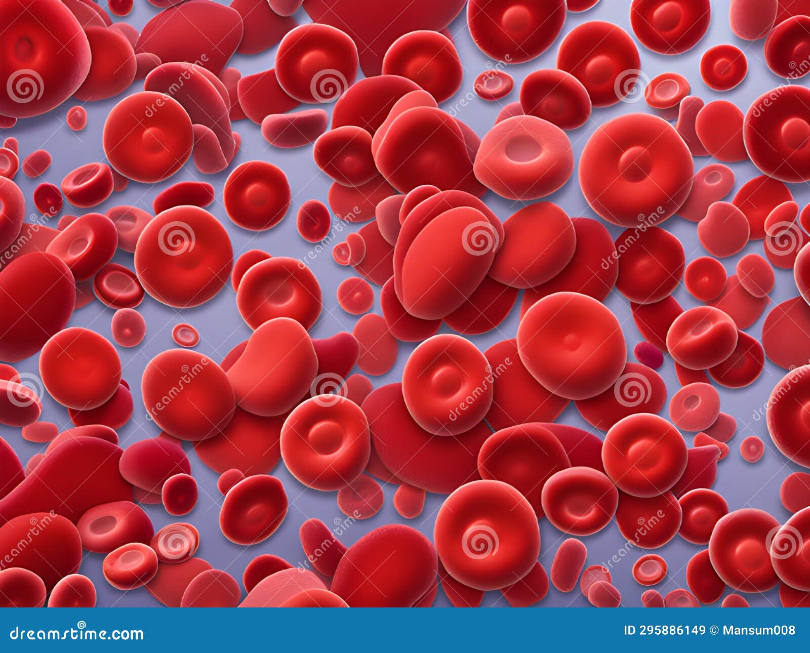 Blood Cells in Red Color, 3d Illustration, Background Stock ...