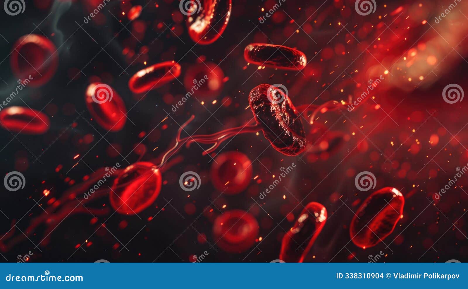 Blood Cells Suspended in Mid-air, a Close-up View Stock Photo - Image ...