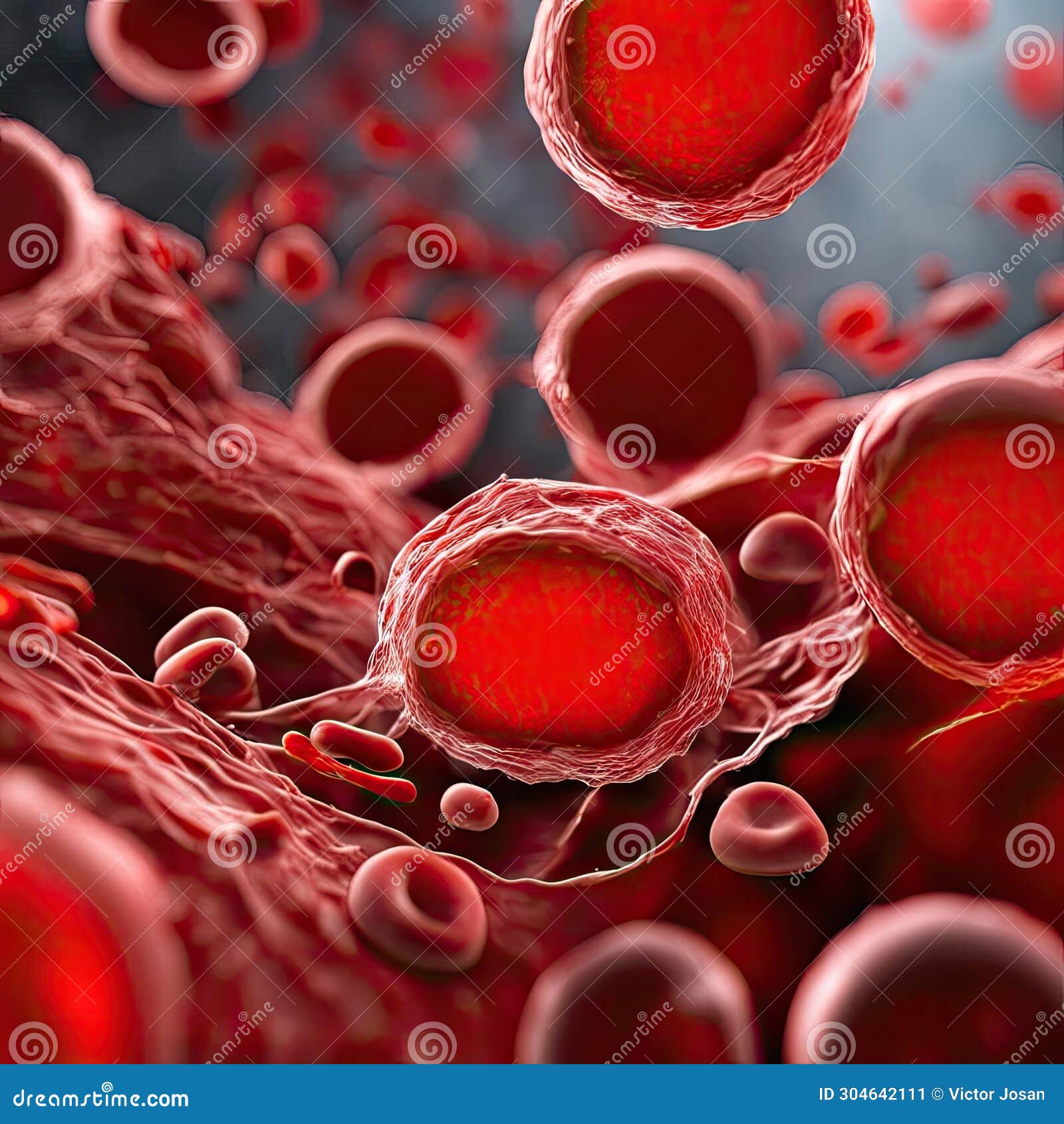 Blood Cells in the Vein. Generative AI Stock Illustration ...