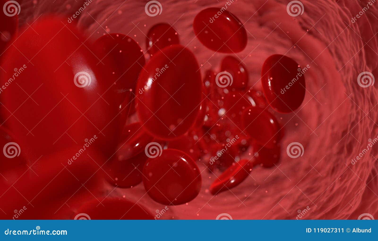 Blood Cells in a Vein stock illustration. Illustration of plasma ...