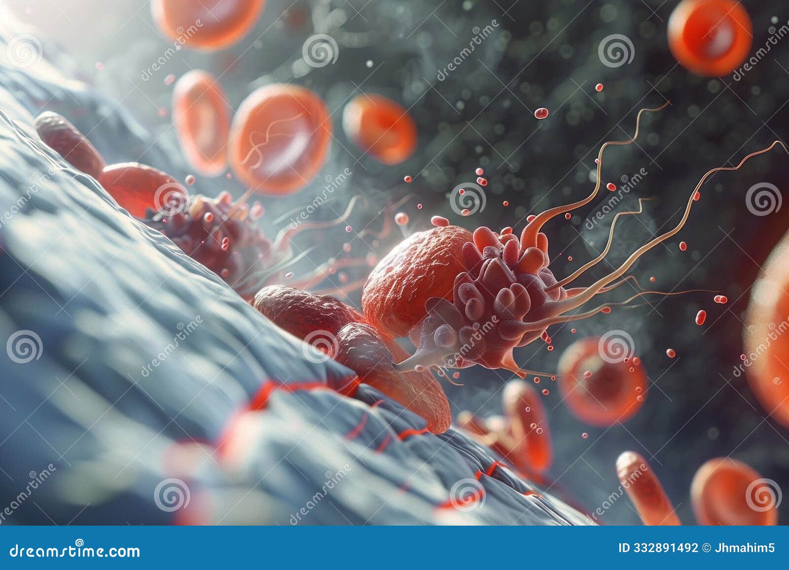 3D Clot Formation In Narrowing Artery Visualization Royalty-Free Stock ...