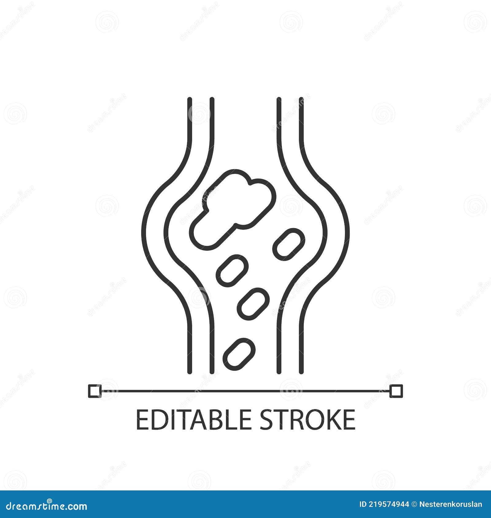 Blood clots linear icon stock vector. Illustration of artery - 219574944