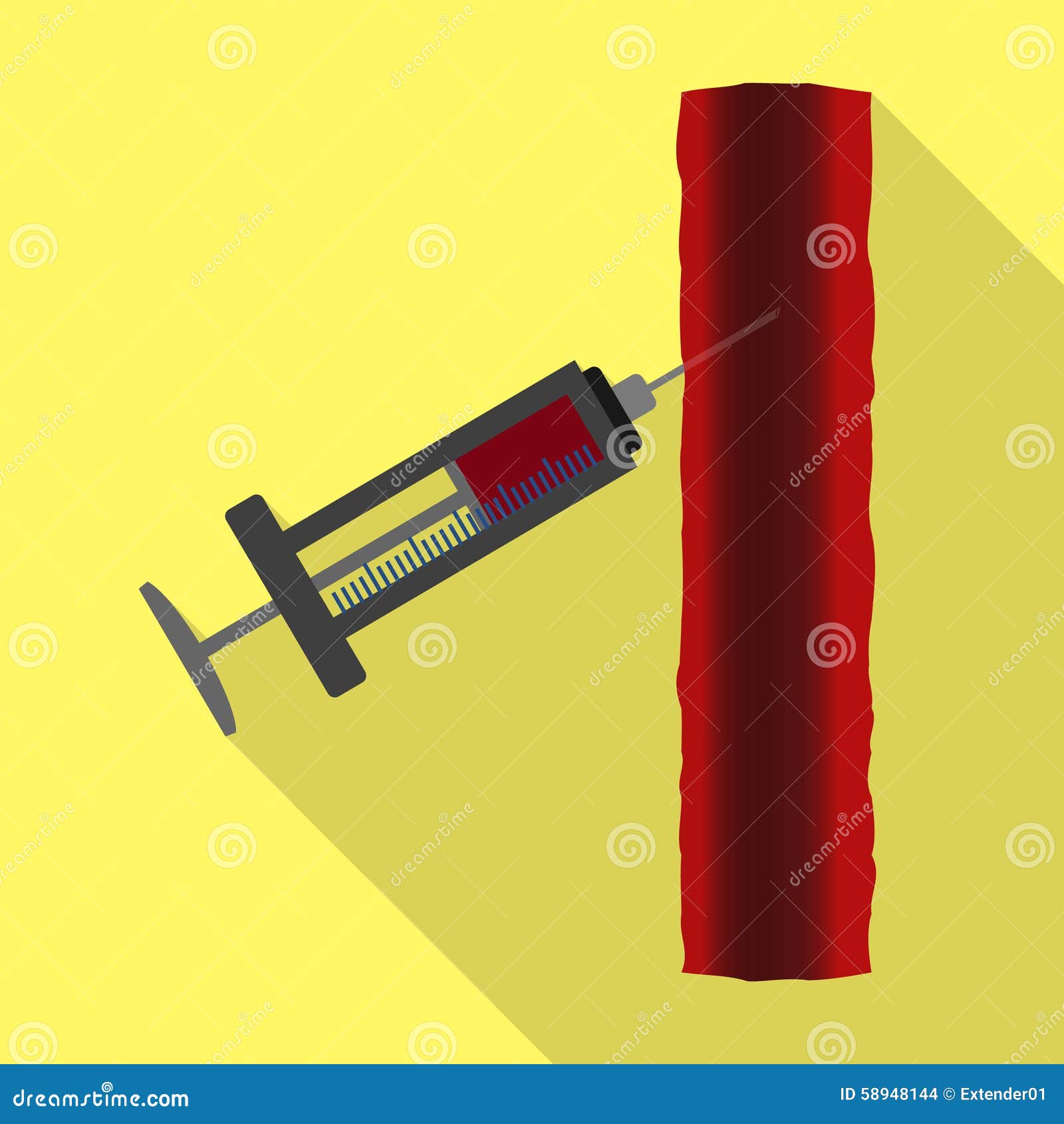 Blood Collecting Sample from Vein Flat Icon Stock Vector - Illustration ...