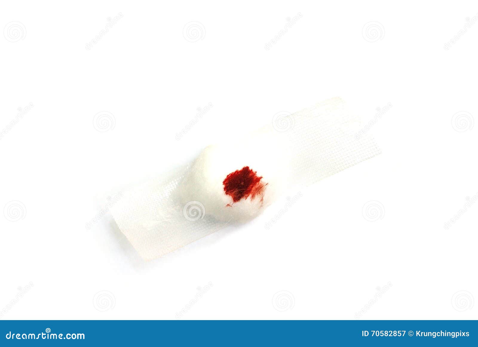 The Blood On A Cotton Ball That Was Attached To The Wound Plaster ...