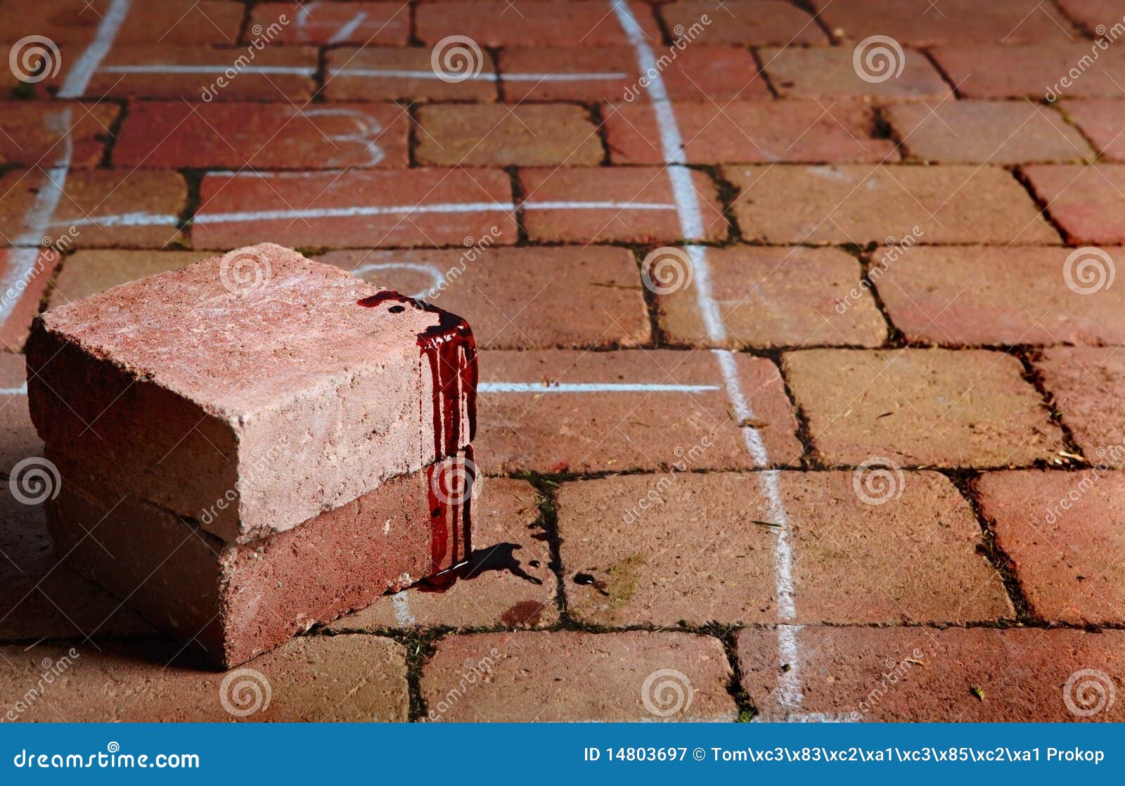 Blood covered bricks stock image. Image of scene, pavement - 14803697