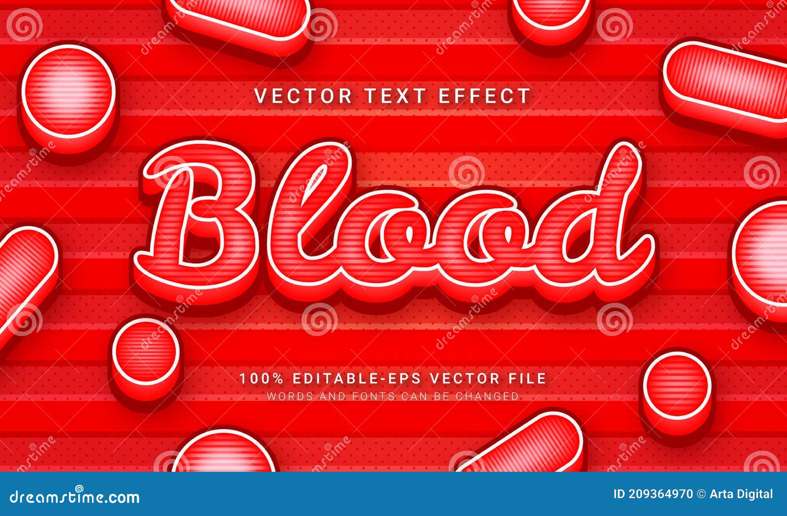 Blood 3d Text Style Effect Vector Illustration | CartoonDealer.com ...