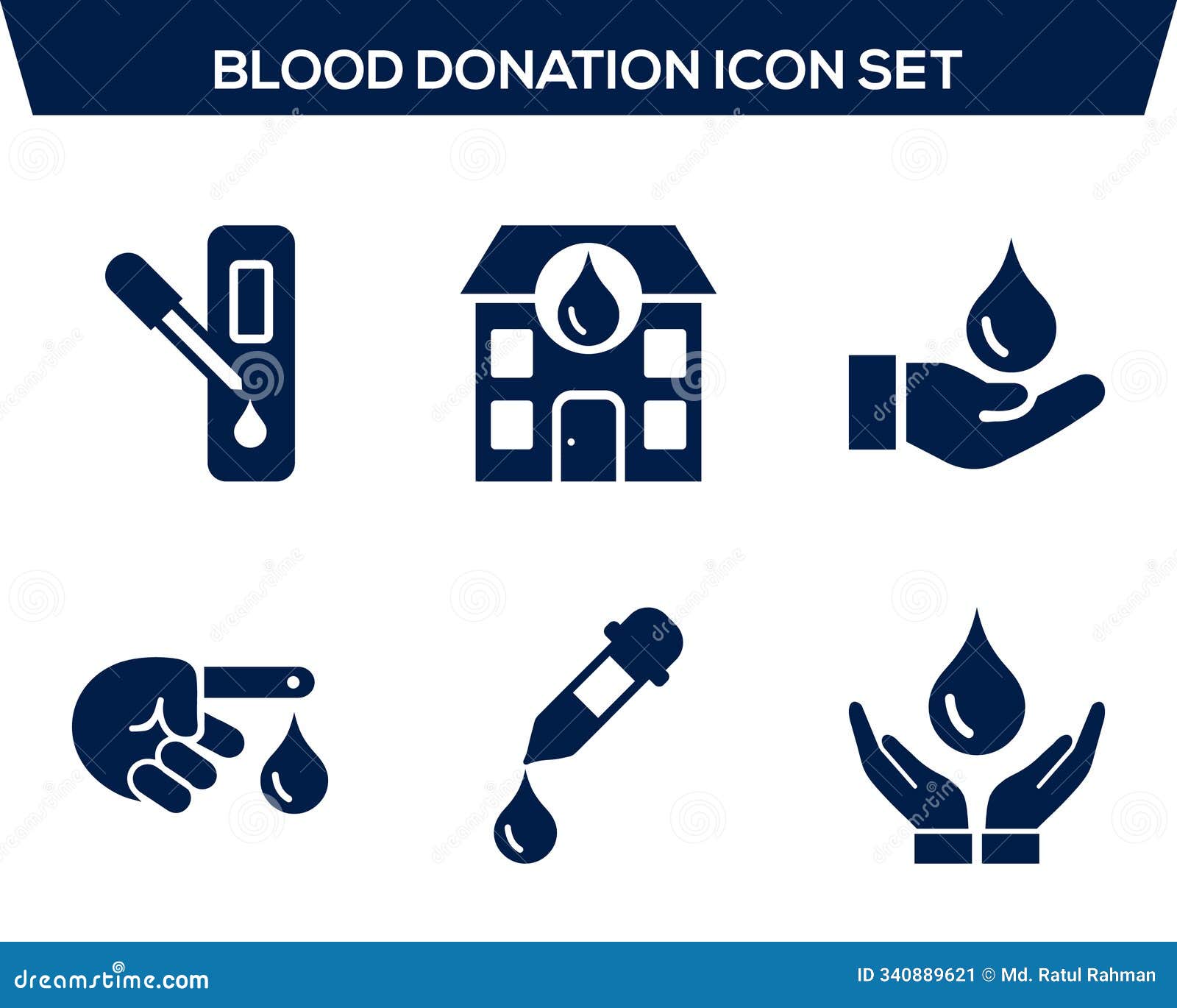 BLOOD DONATION, Blood Bank, Blood Test Icon Set Stock Illustration ...