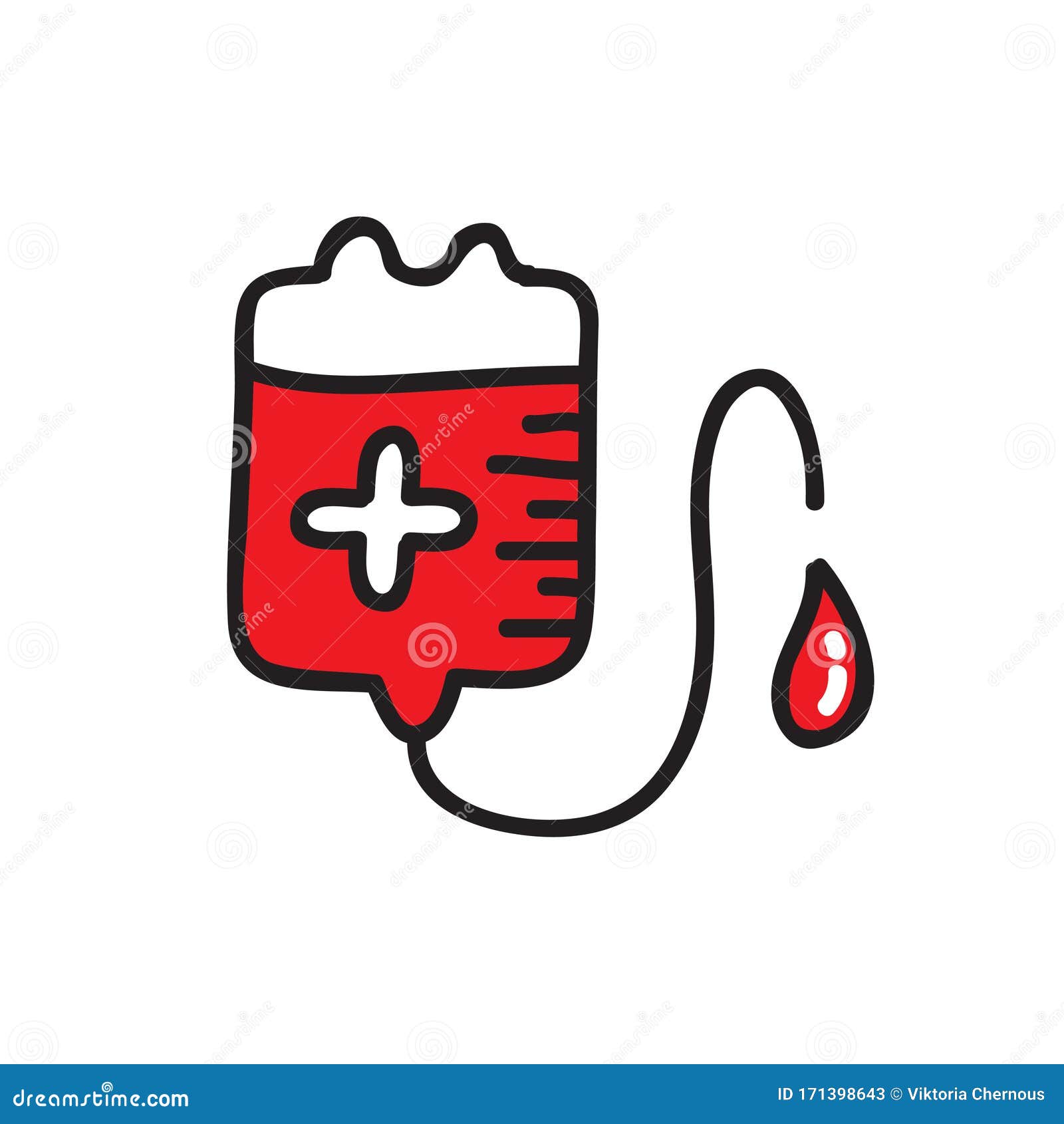 Blood Donation Doodle Icon, Vector Illustration Stock Illustration ...