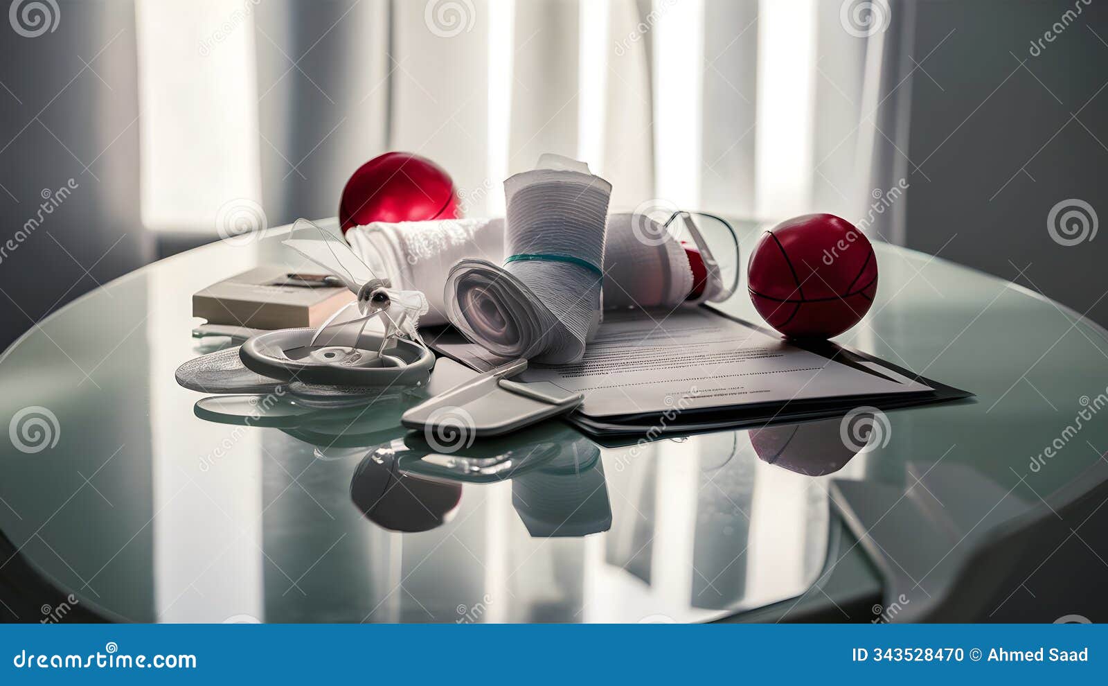 Blood Donation Kit on Table Stock Photo - Image of layout, donation ...