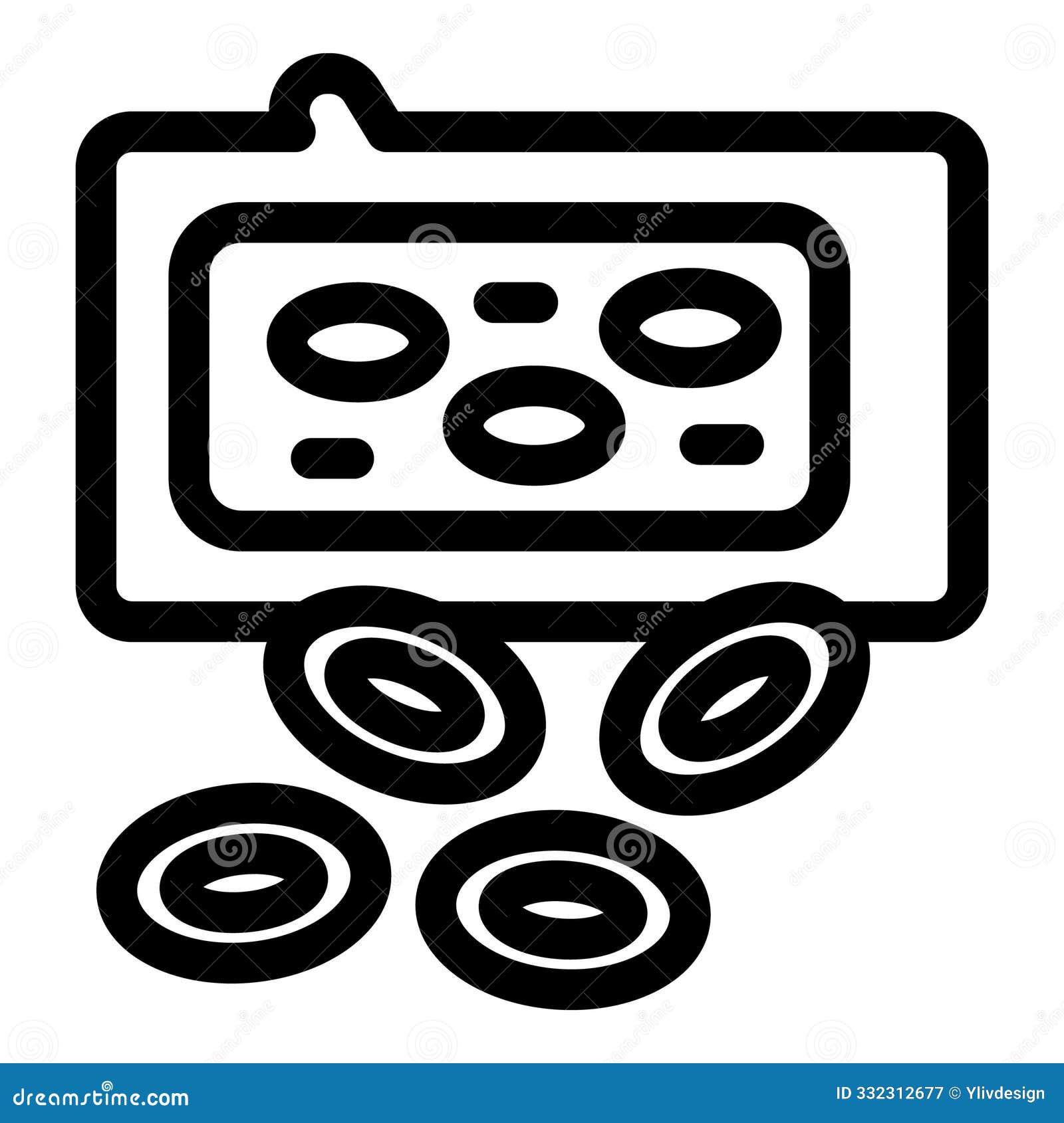 Blood Donation Pack with Falling Blood Drops Icon Stock Illustration ...