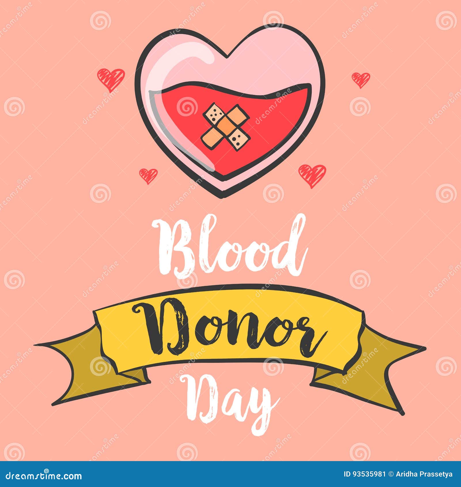 Blood Donor Day Hand Draw Collection Doodles Stock Vector ...