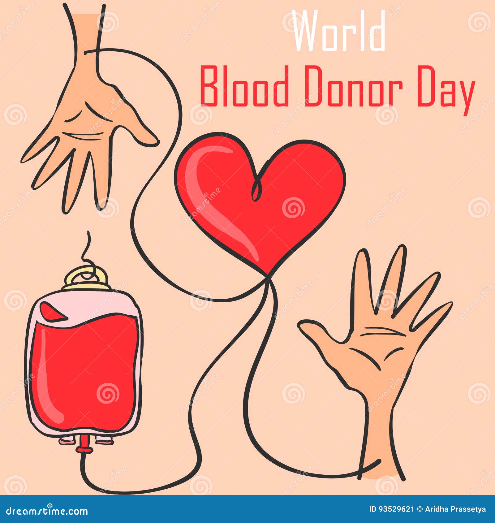 Blood Donor Day Style Collection Doodles Stock Vector - Illustration of ...