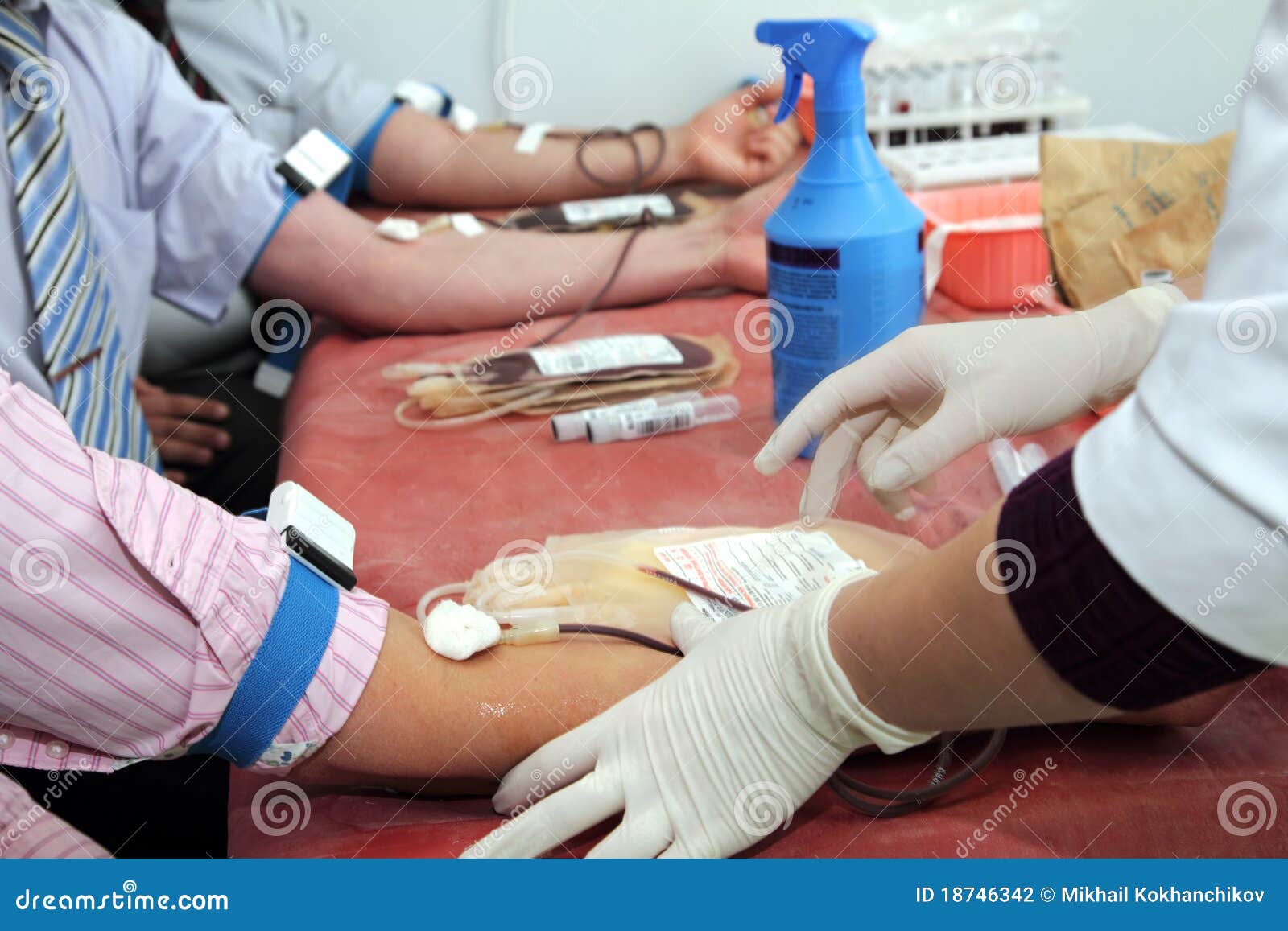 Blood Donors in Laboratory at Donation Stock Photo - Image of ...