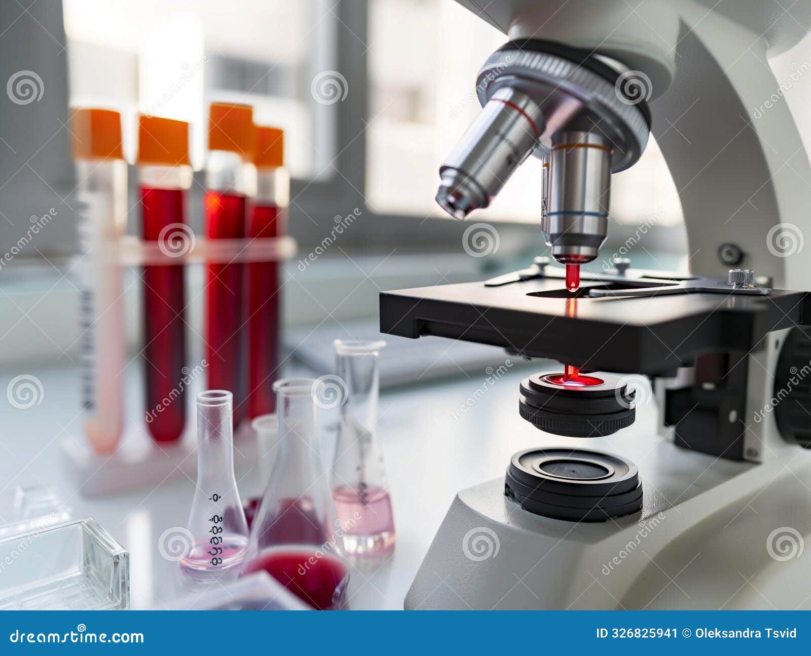 Blood Drawing Equipment in Laboratory for Analysis Stock Image - Image ...