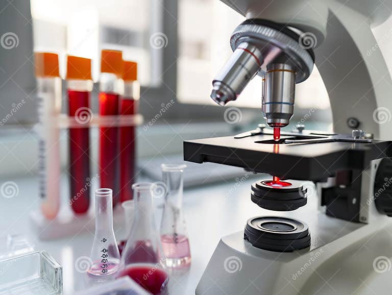 Blood Drawing Equipment in Laboratory for Analysis Stock Image - Image ...