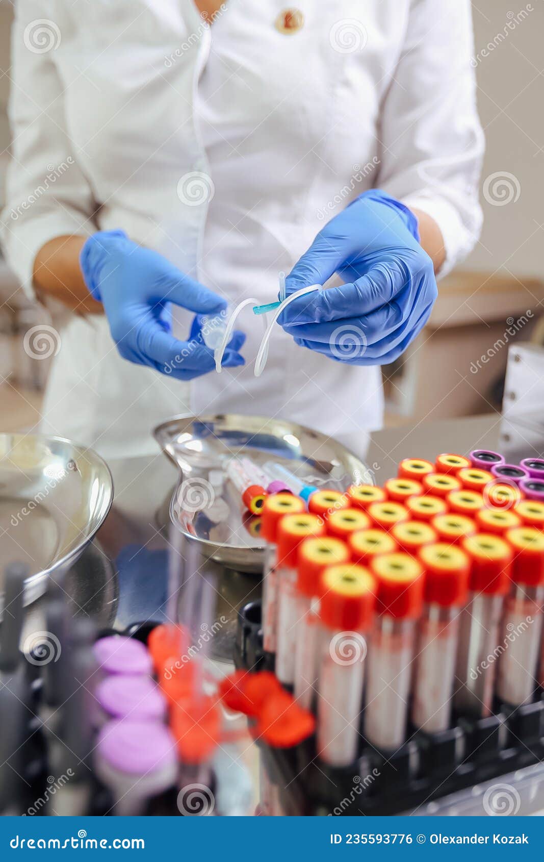 Blood Drawing Equipment in Laboratory for Analysis Stock Photo - Image ...