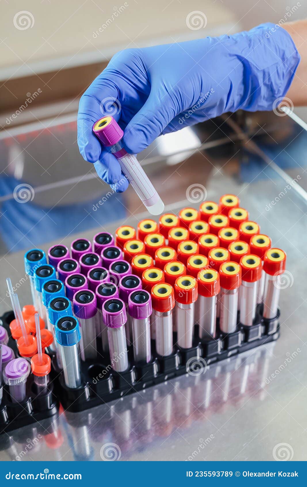 Blood Drawing Equipment in Laboratory for Analysis Stock Image - Image ...