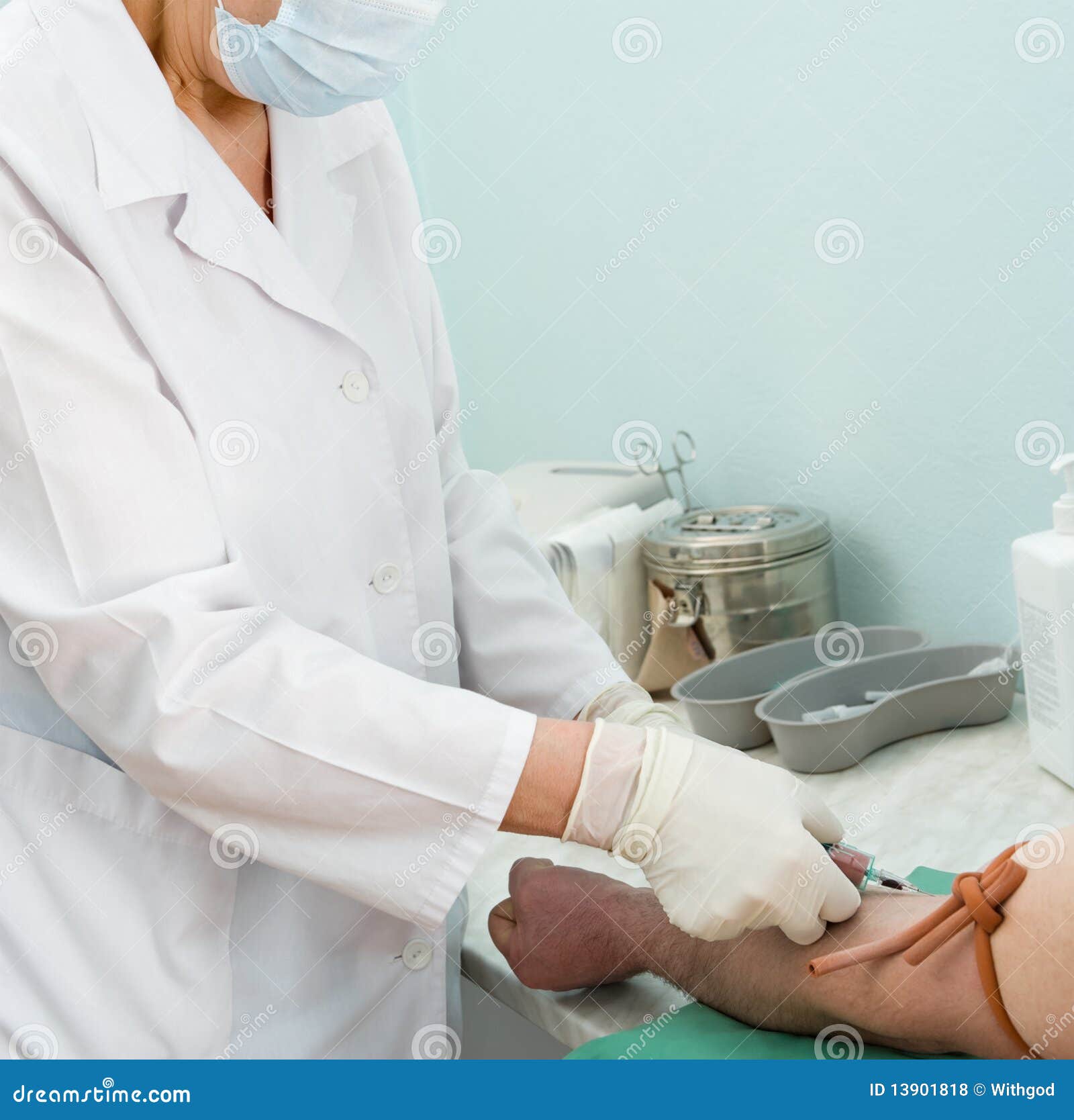 Blood drawing for testing stock photo. Image of tourniquet - 13901818