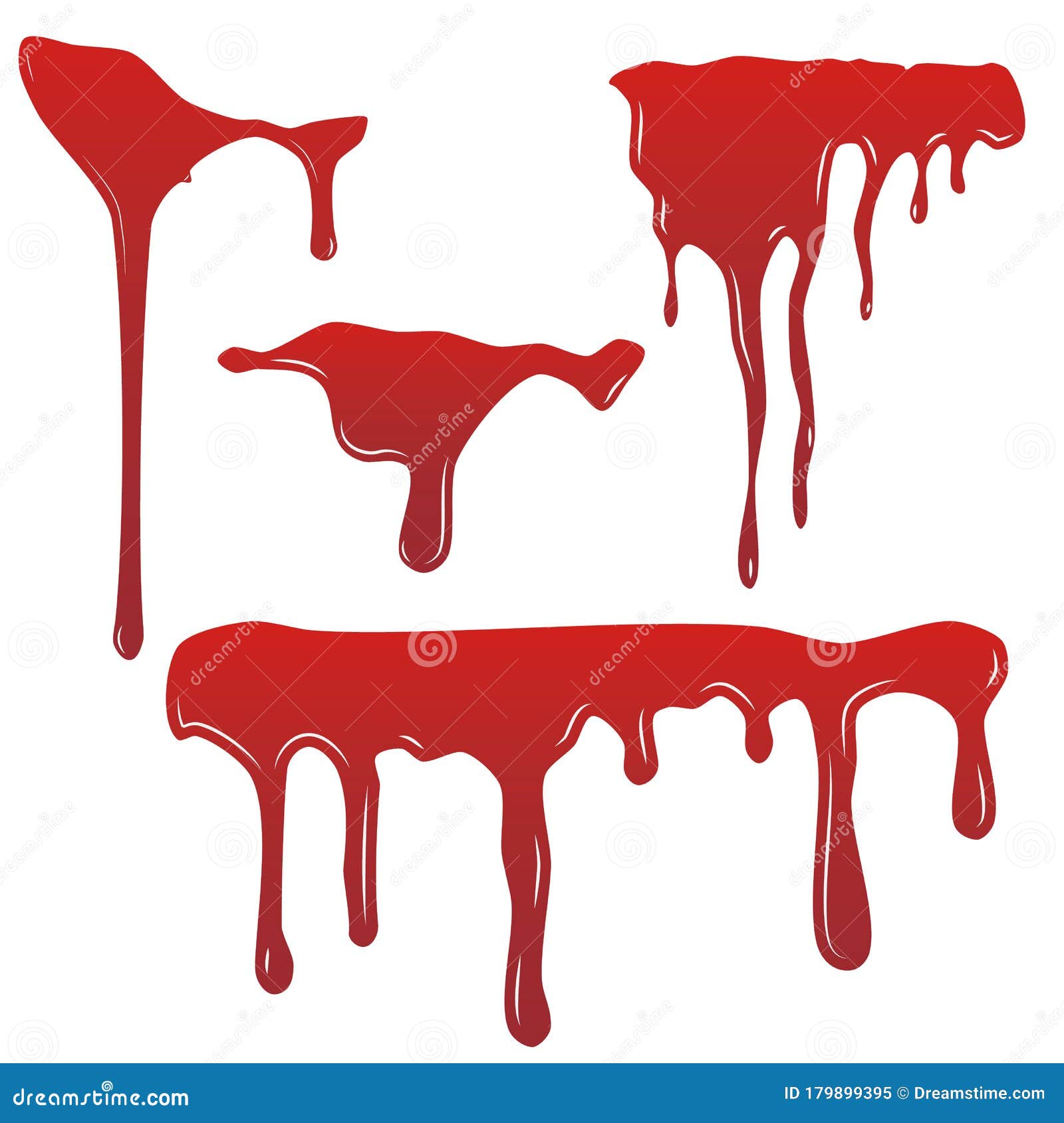 Blood Drip Set.Paint Flows. Stock Vector - Illustration of isolated ...