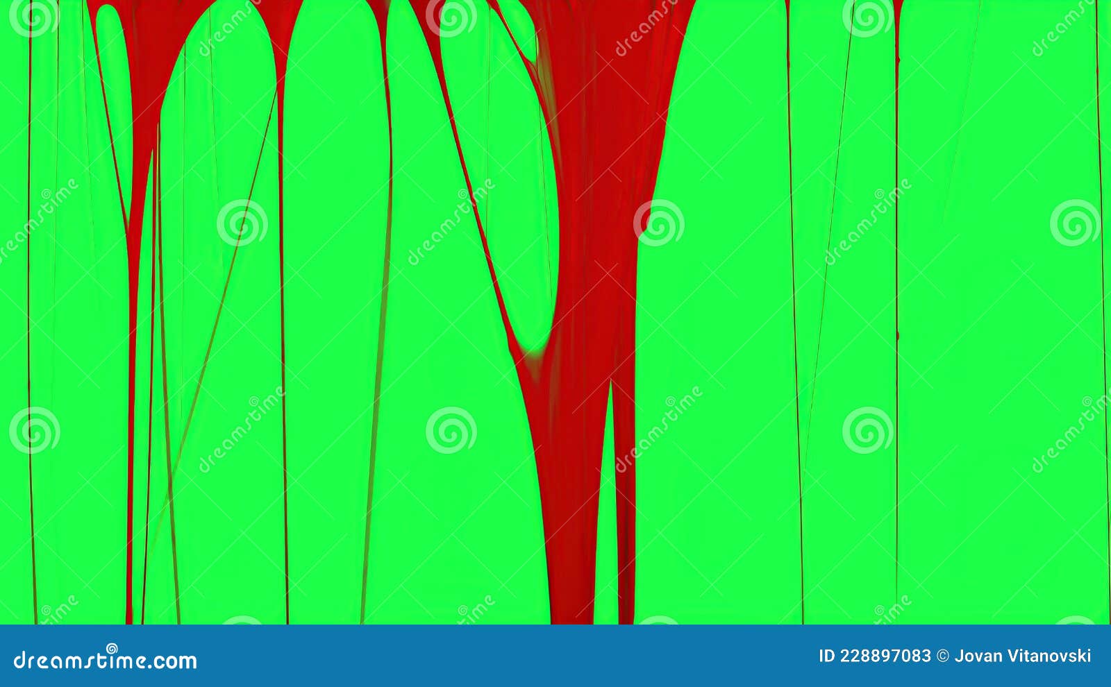 Blood Dripping Down on the Green Screen Stock Illustration ...