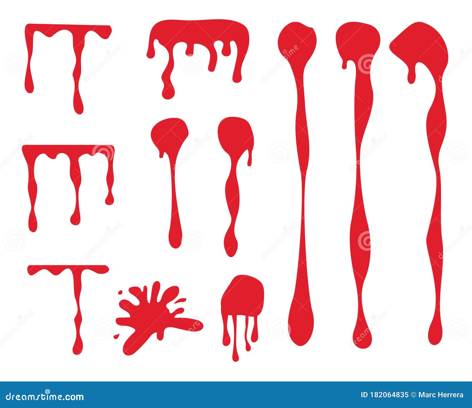 Blood Dripping Texture Vector Set Stock Vector - Illustration of ...