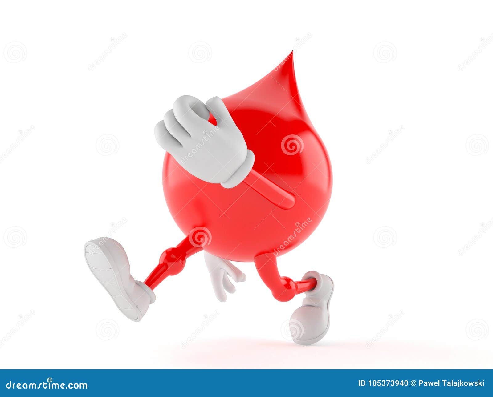 Blood Drop Character Running Stock Illustration - Illustration of toon ...